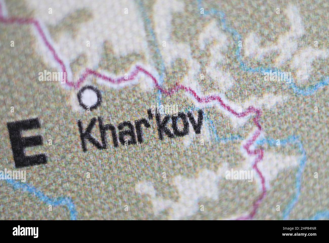 Ukraine and Kharkov on a world map Stock Photo - Alamy