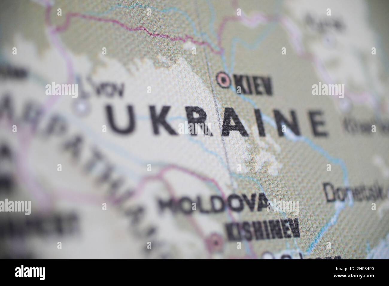 Ukraine and Kiev on a world map Stock Photo - Alamy
