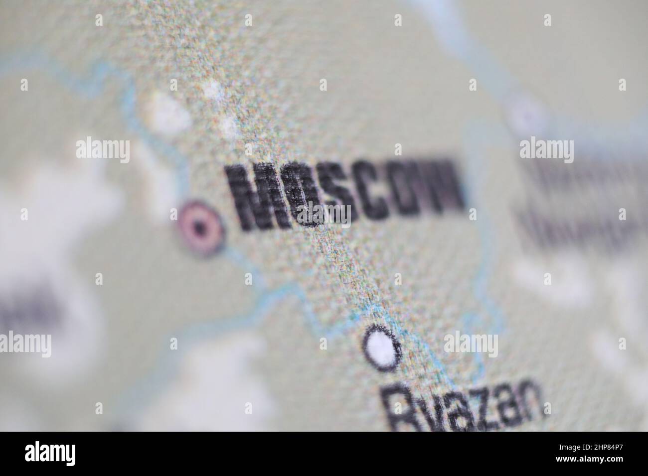 Moscow, Russia, on a world map Stock Photo - Alamy