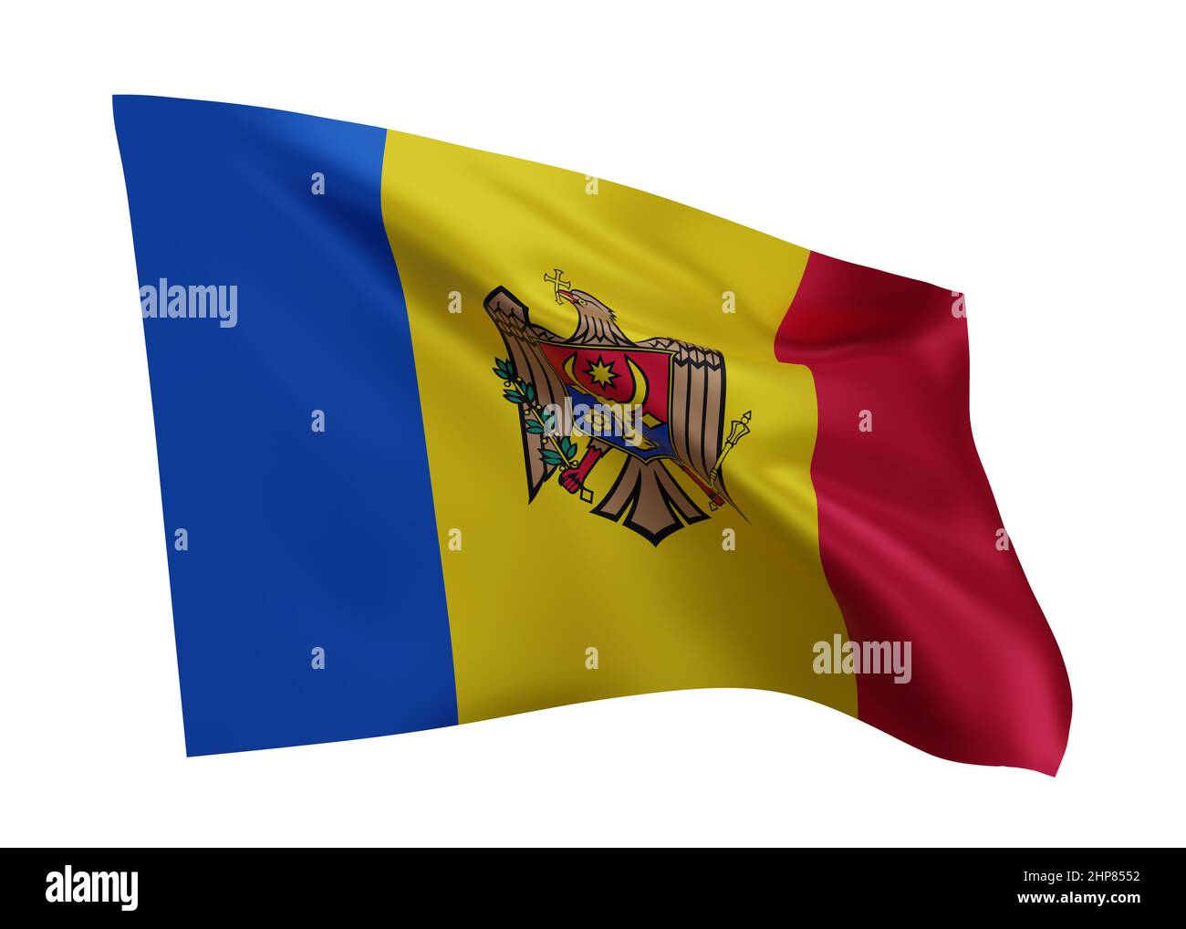 3d illustration flag of Republic of Moldova. Moldova high resolution ...