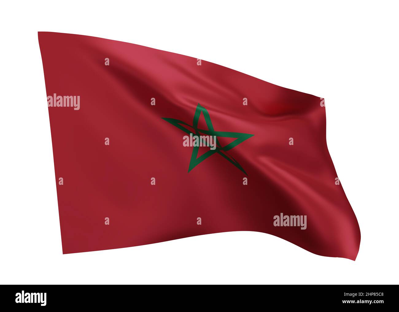 3d illustration flag of Morocco. Kingdom of Morocco high resolution ...