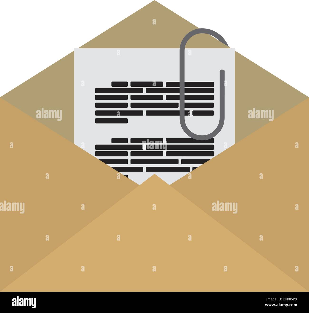 Mail With Attachment Icon Stock Vector Image & Art - Alamy