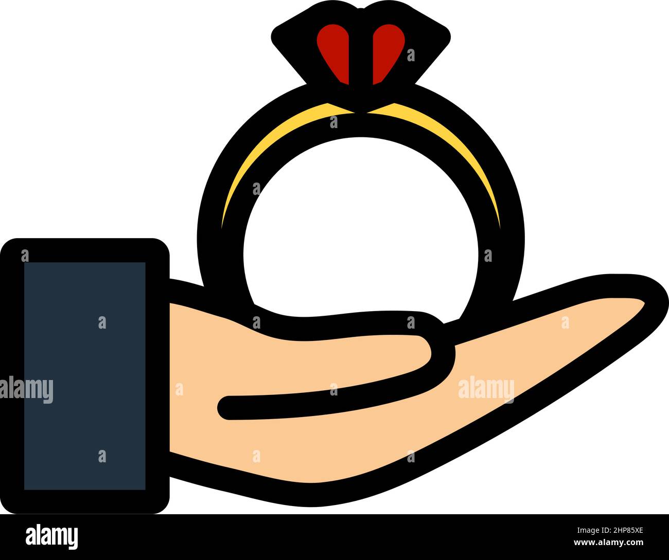 Hand Present Heart Ring Icon Stock Vector Image & Art - Alamy