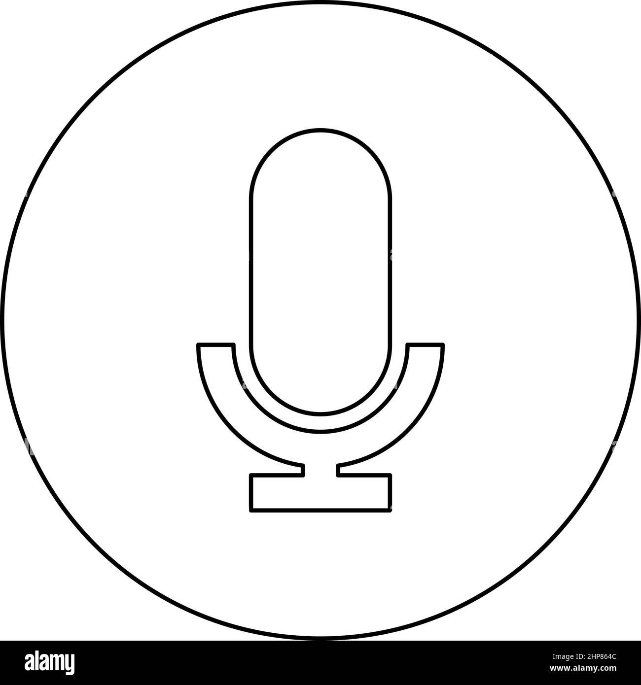 Microphone icon in circle round black color vector illustration image ...