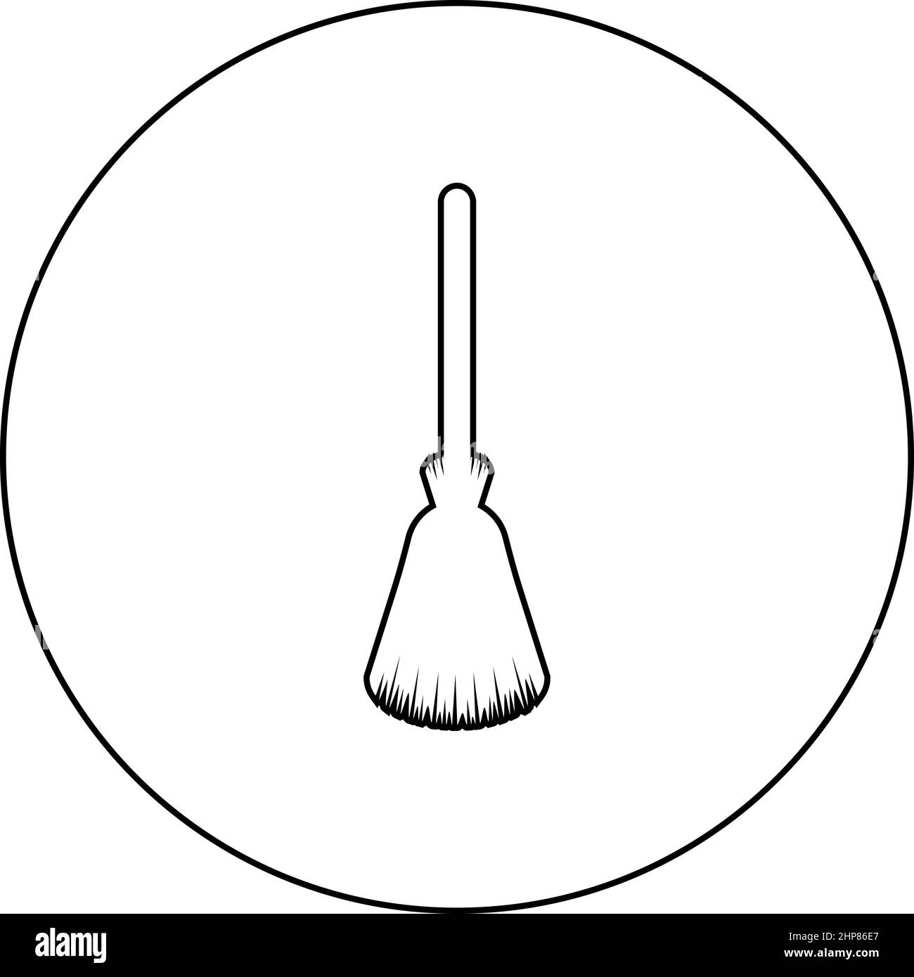 Broom besom broomstick icon in circle round black color vector ...