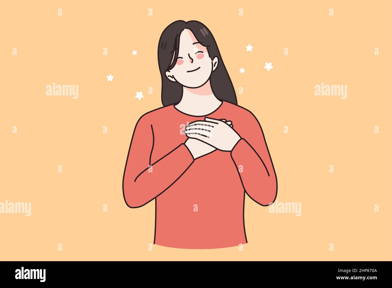 Hands chest heart Stock Vector Images - Alamy