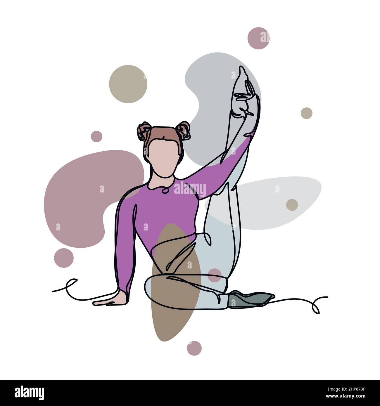 Vector abstract continuous one single simple line drawing icon of ...