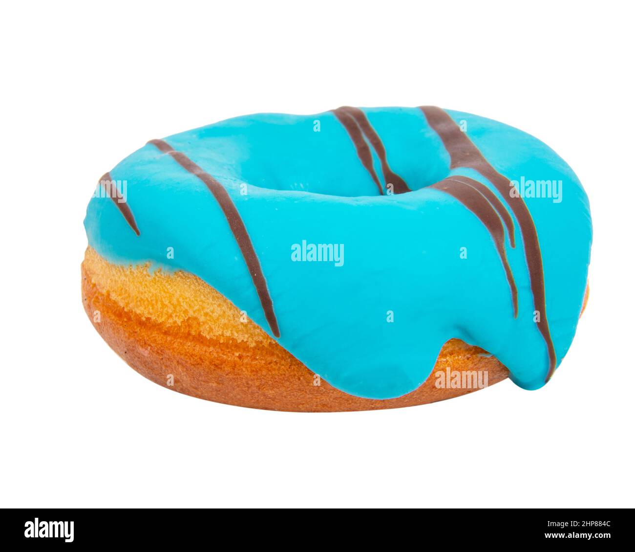 Tasty glazed blue donut isolated on the white background Stock Photo ...