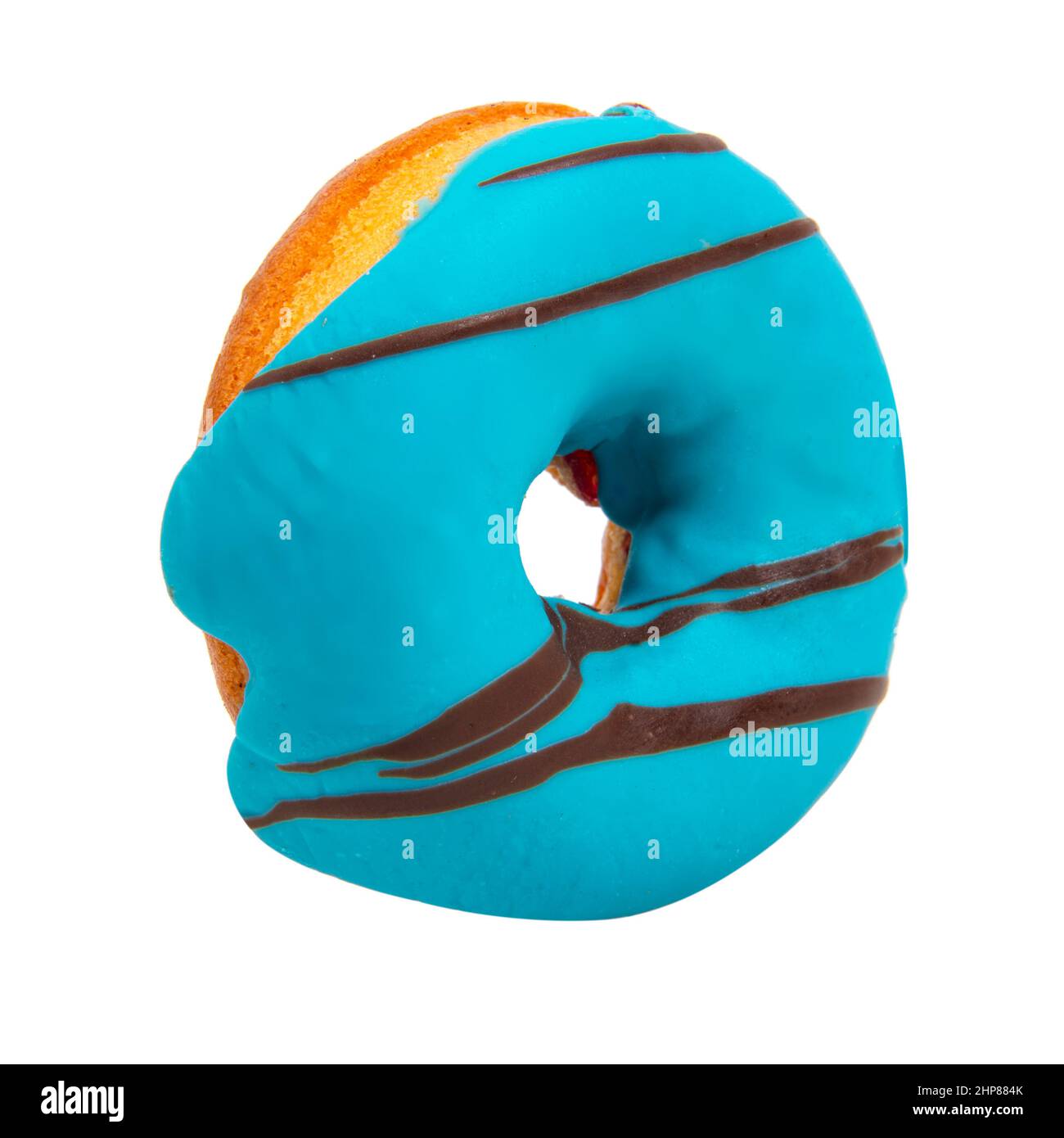 Tasty glazed blue donut isolated on the white background Stock Photo ...