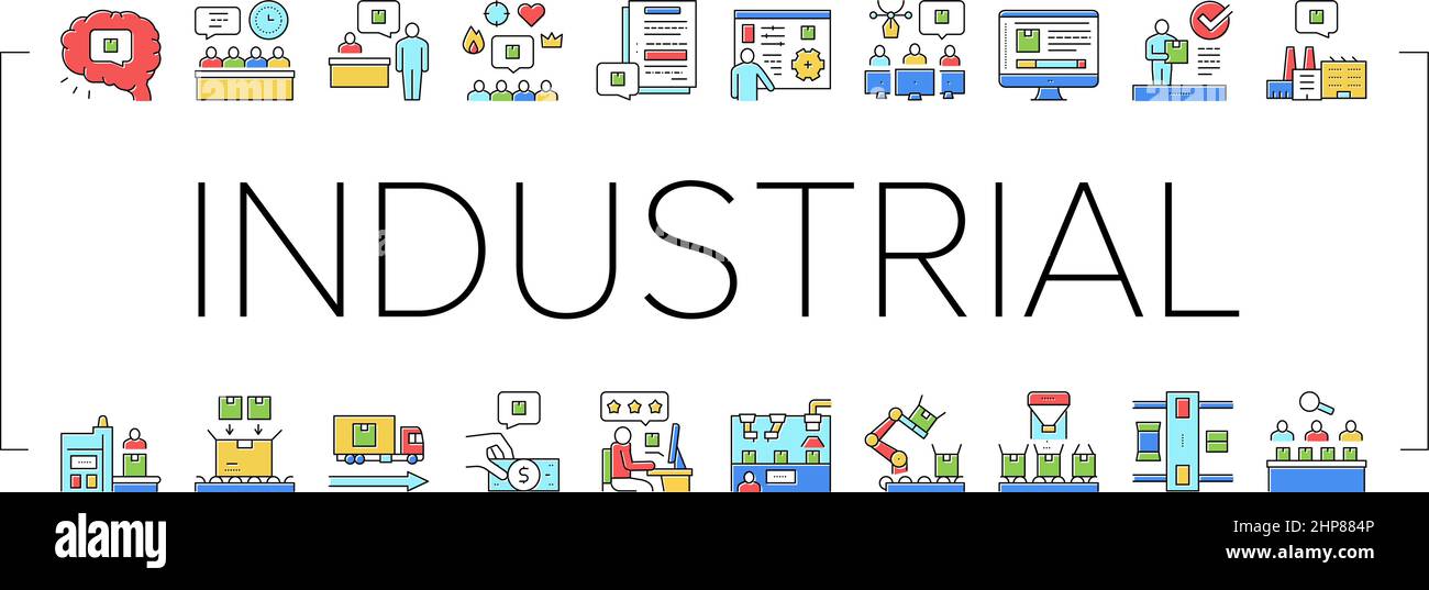 Industrial Process Collection Icons Set Vector Stock Vector Image & Art ...