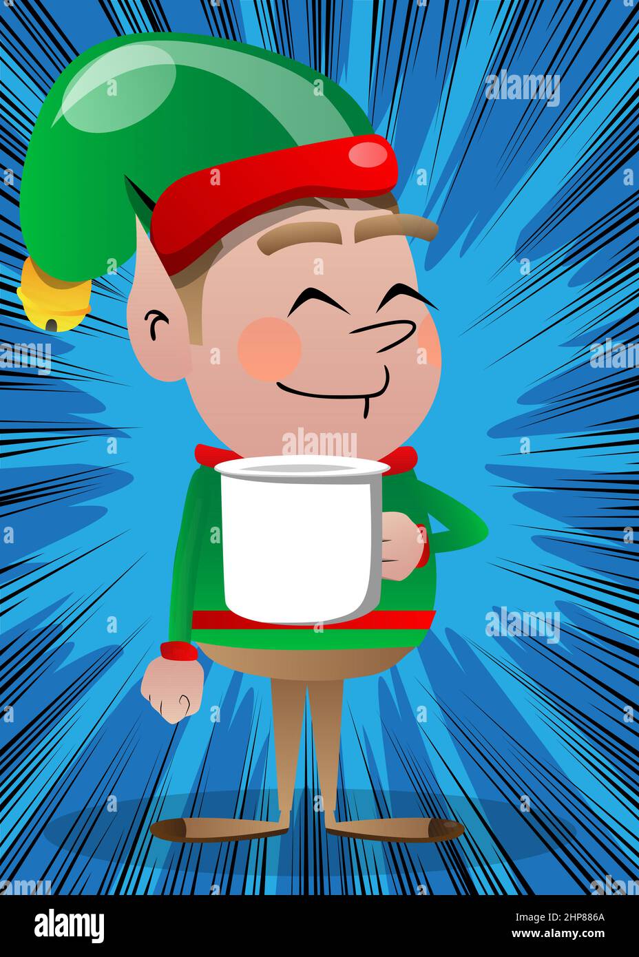 Happy holding mug Stock Vector Images - Alamy