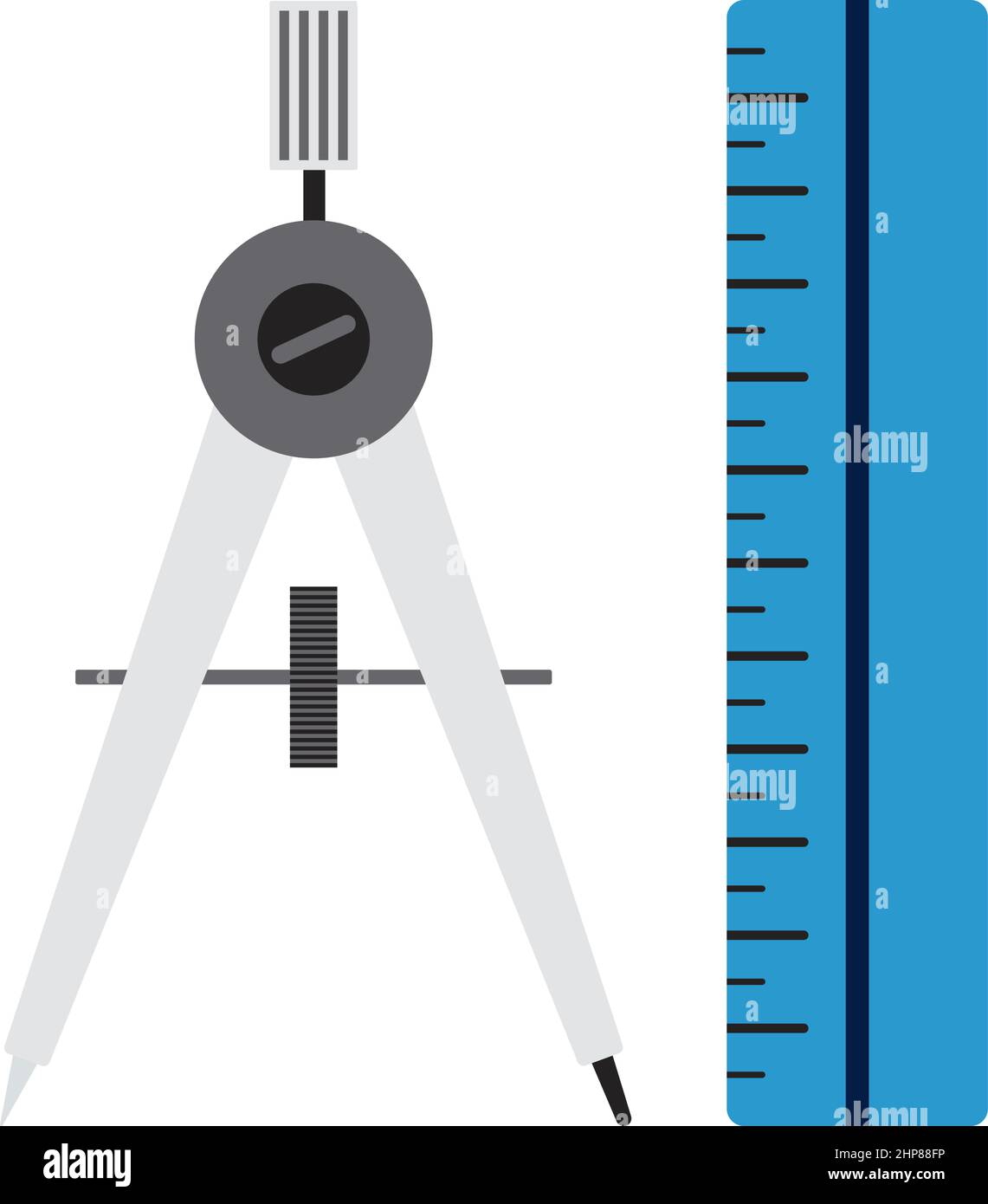 Icon Of Compasses And Scale Stock Vector Image & Art - Alamy