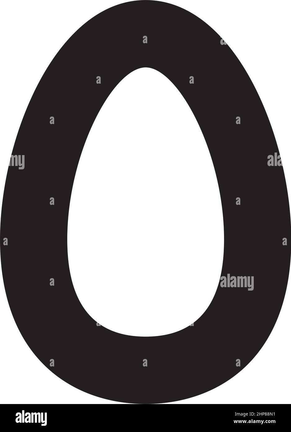 Oval shape symbol vector icon outline stroke for creative graphic ...