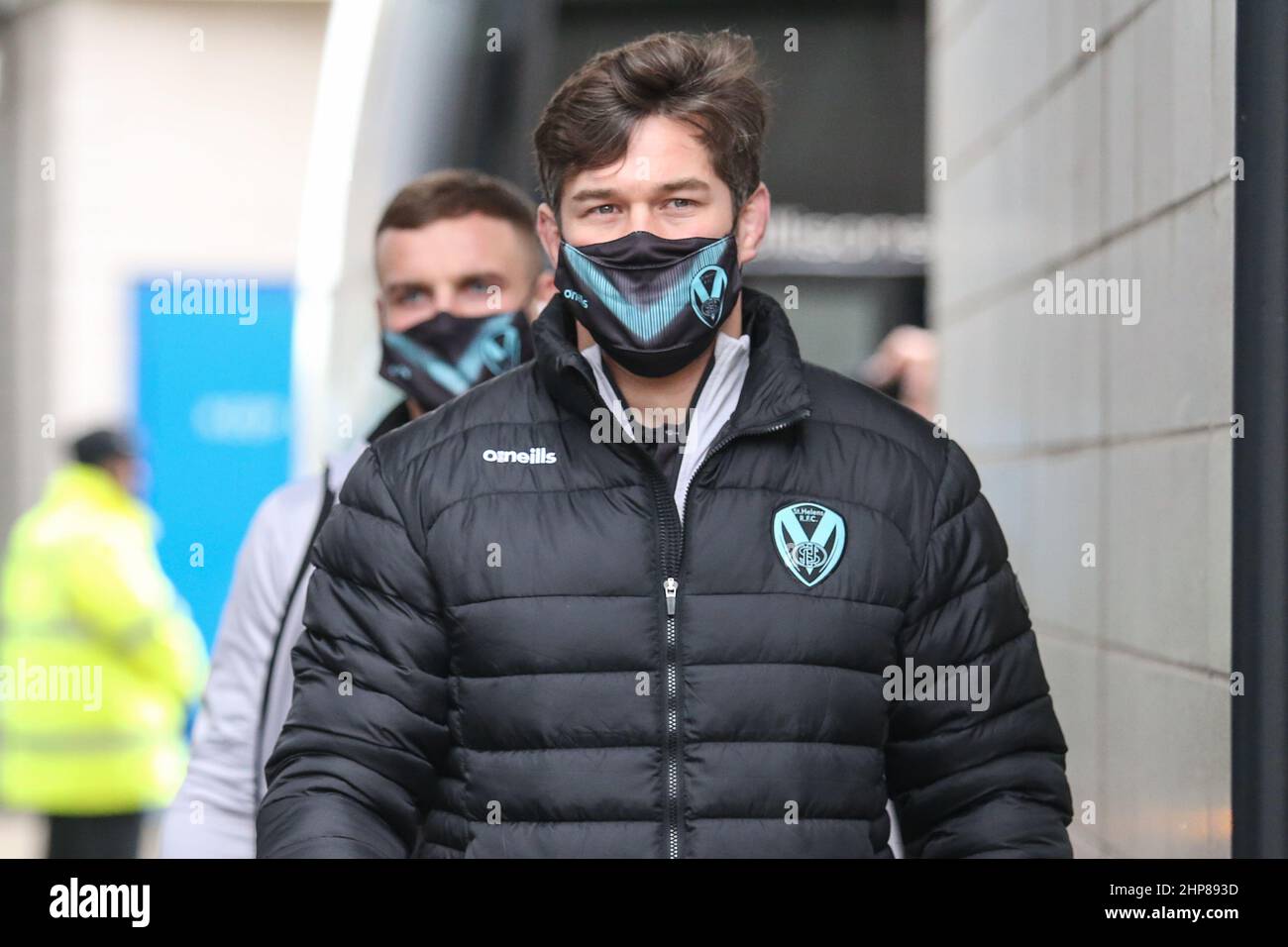 Louie McCarthy-Scarsbrook (15) of St Helens arrives at the MKM Stadium ...