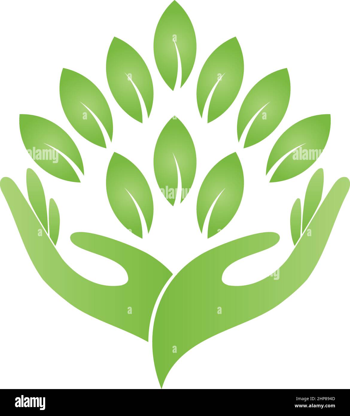 Leaf hands logo hi-res stock photography and images - Alamy