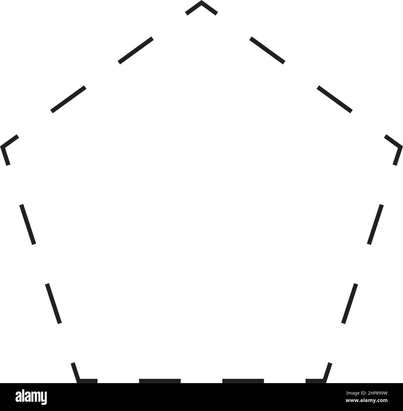 Pentagon Shape Dashed Symbol Vector Icon For Creative Graphic Design Ui