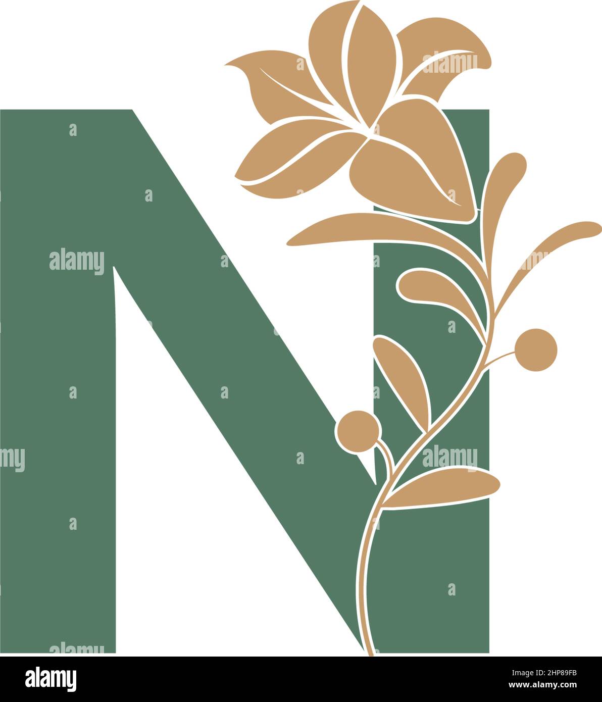 Letter n flower logo Stock Vector Images - Alamy