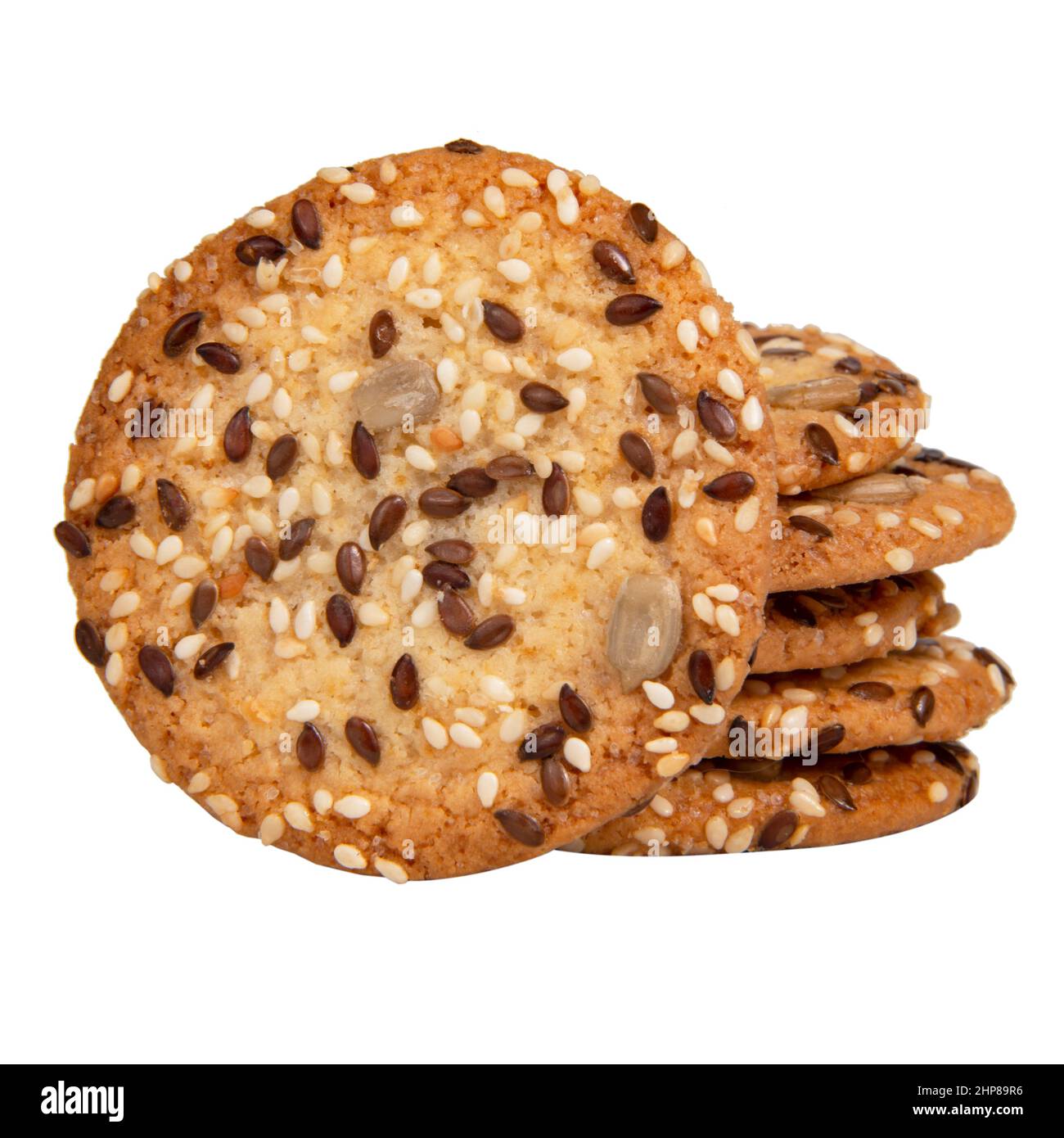 Cereal cookies with seeds isolated on the white background Stock Photo ...