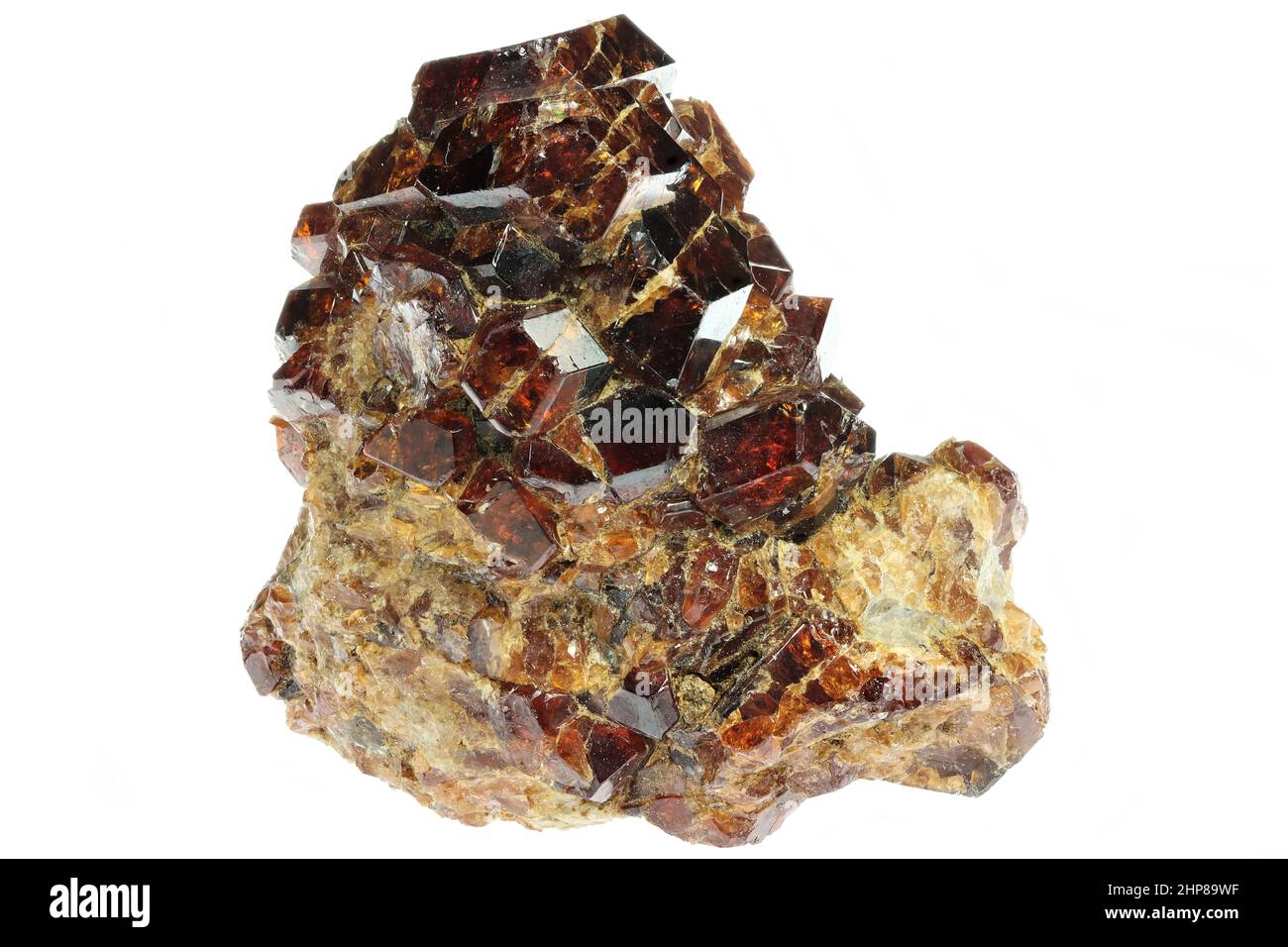 hessonite from Brazil isolated on white background Stock Photo - Alamy