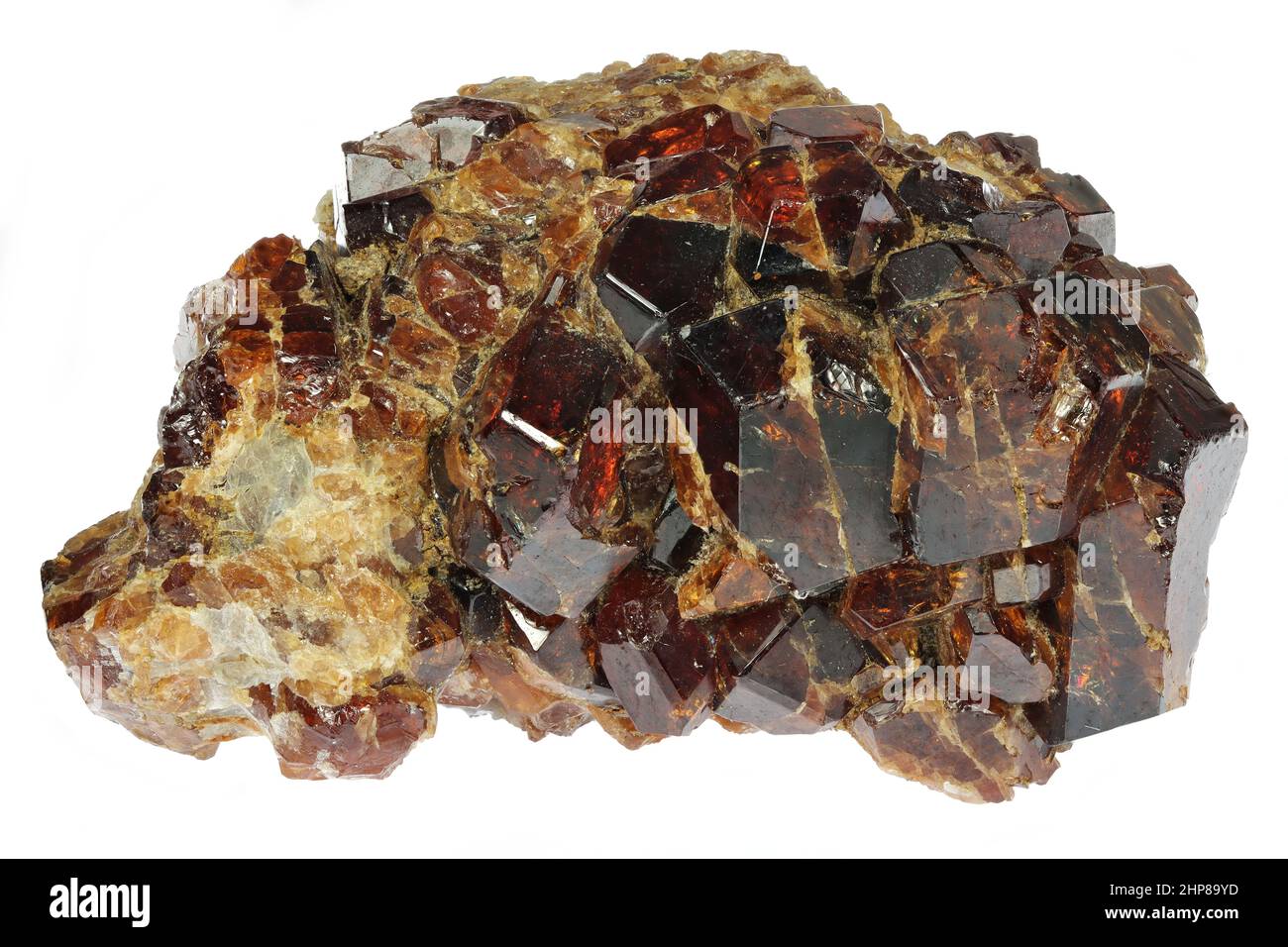 hessonite from Brazil isolated on white background Stock Photo - Alamy