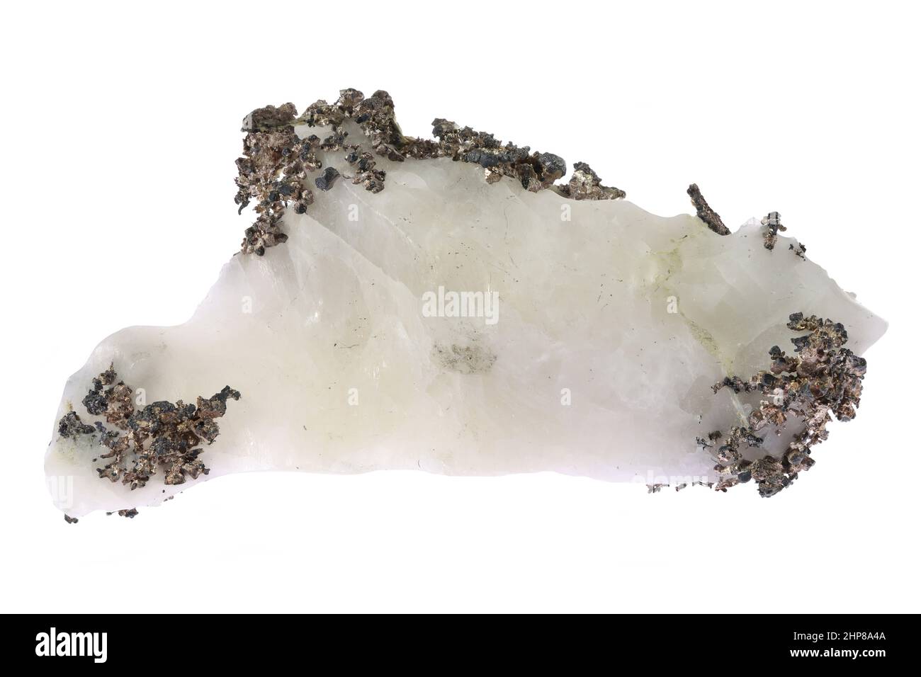 native silver and dyscrasite from Bouismas Mine, Morocco isolated on ...