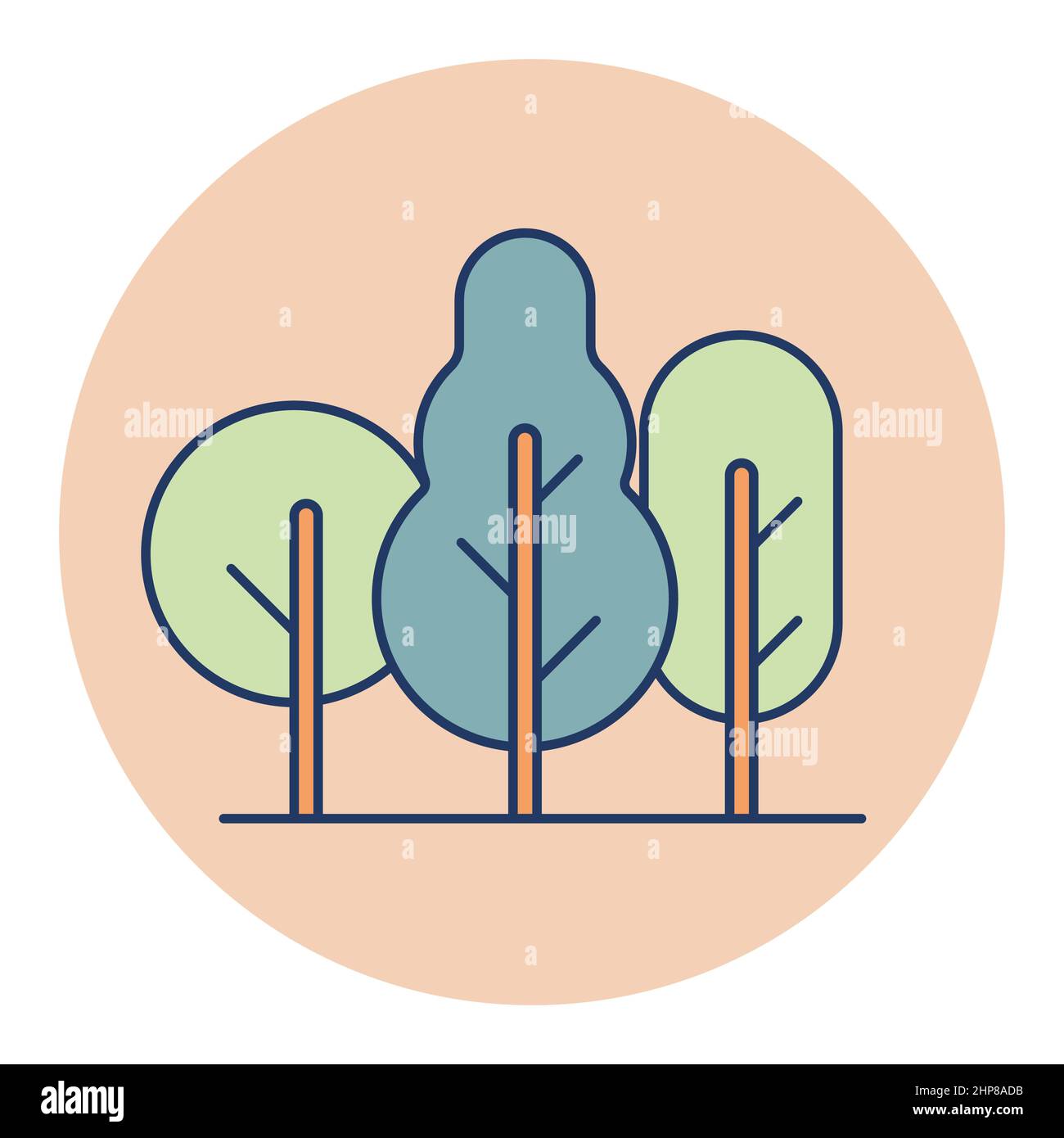 Deciduous forest vector icon. Nature sign Stock Vector Image & Art - Alamy
