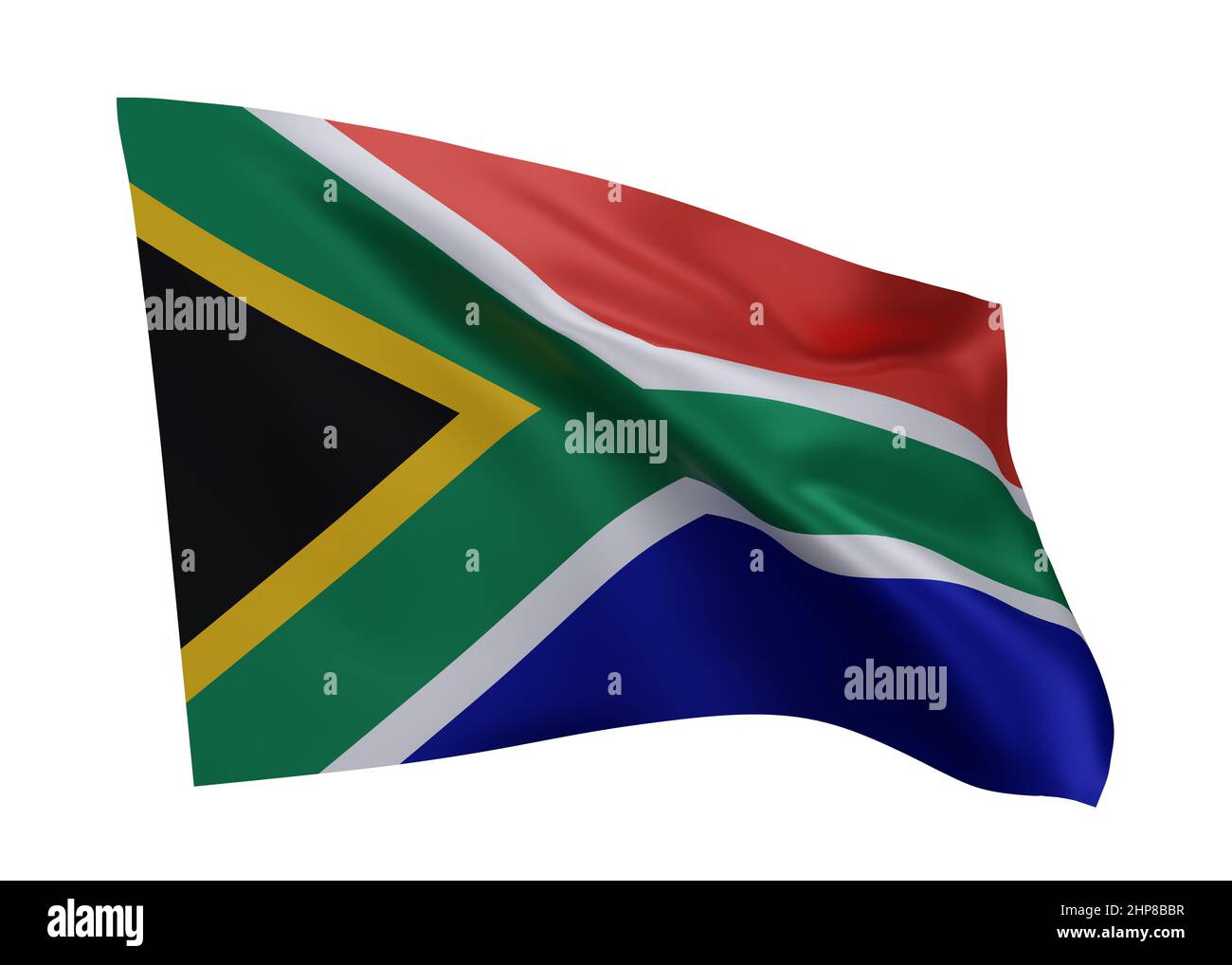 3d illustration flag of South Africa. South Africa high resolution flag ...