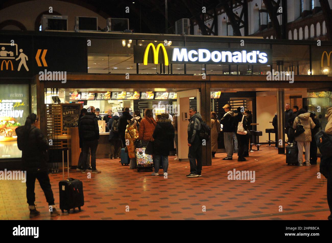 Copenhagen/Denmark./19 February 2022/. Consumers at McDionalkes' fast ...