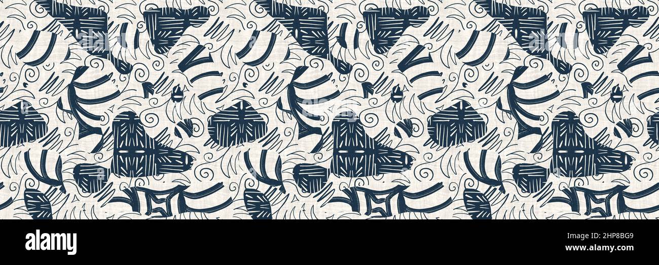 Seamless two tone hand drawn brushed effect pattern border swatch. High ...