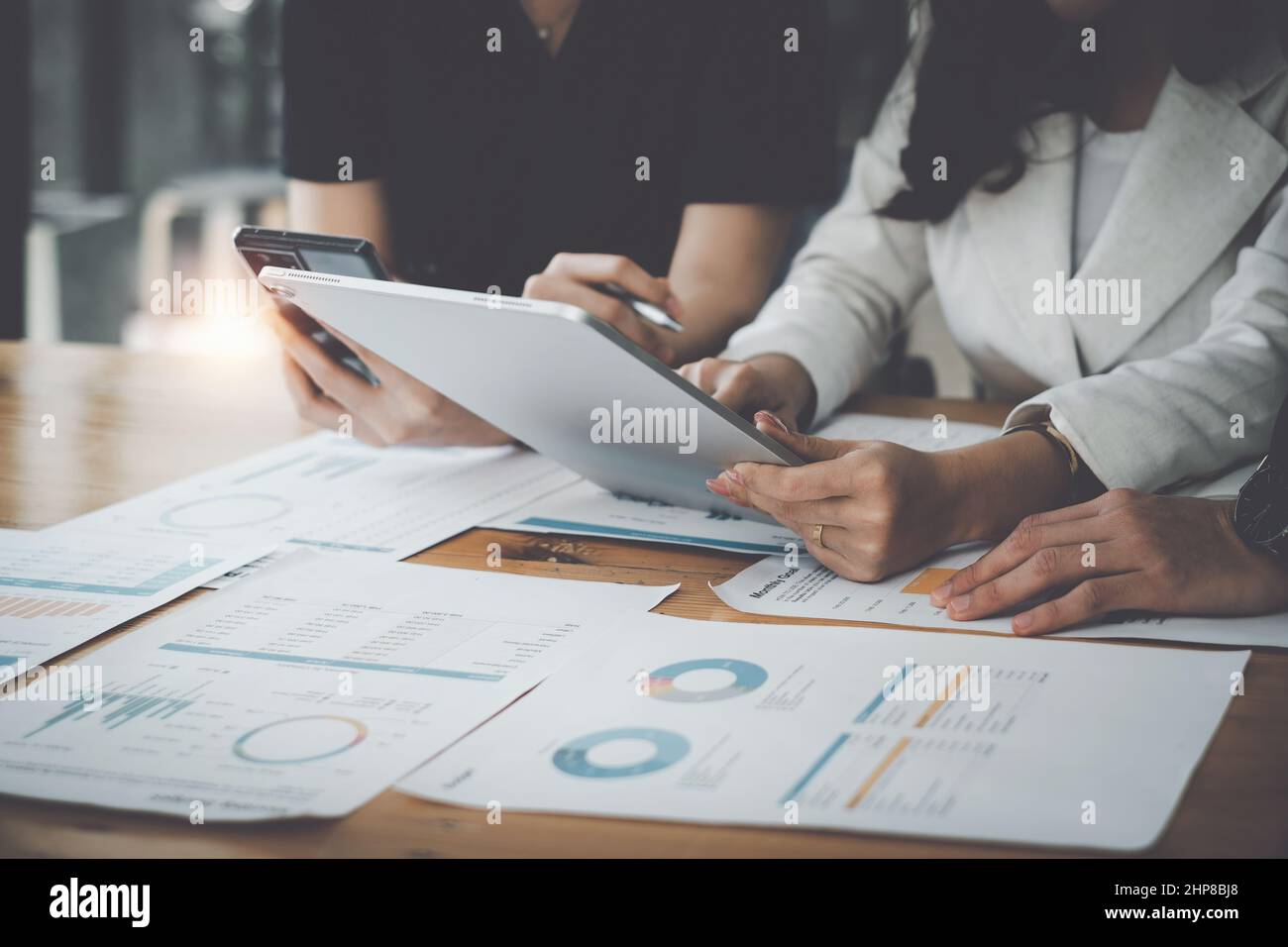 Image of Audit team working together and looking about transaction for ...