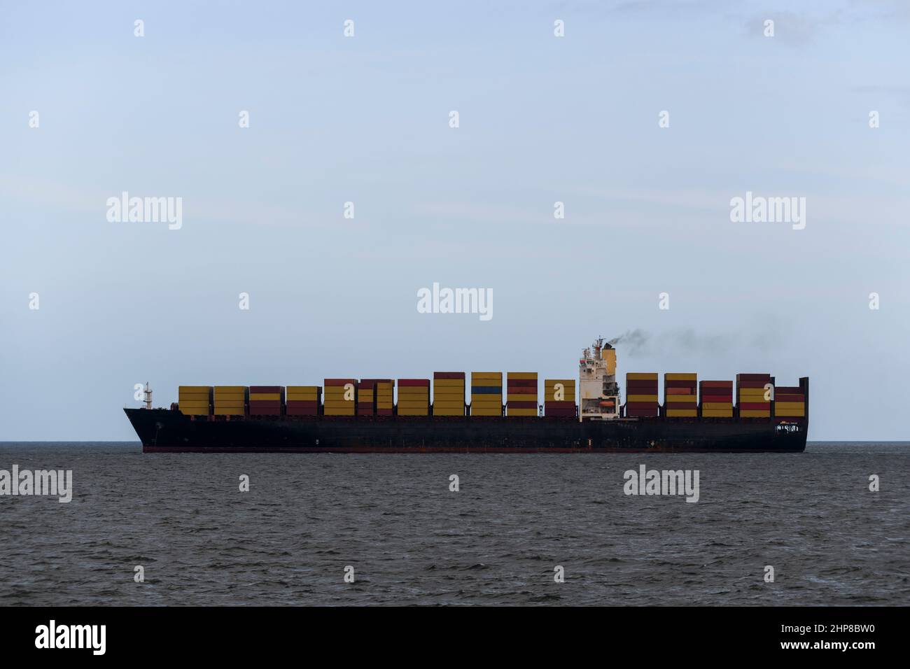 Container ship at sea. Cargo vessel. Logistics import and export ...