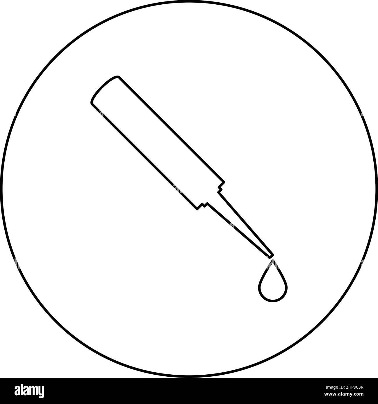 Glue with drop Silicone icon in circle round black color vector ...