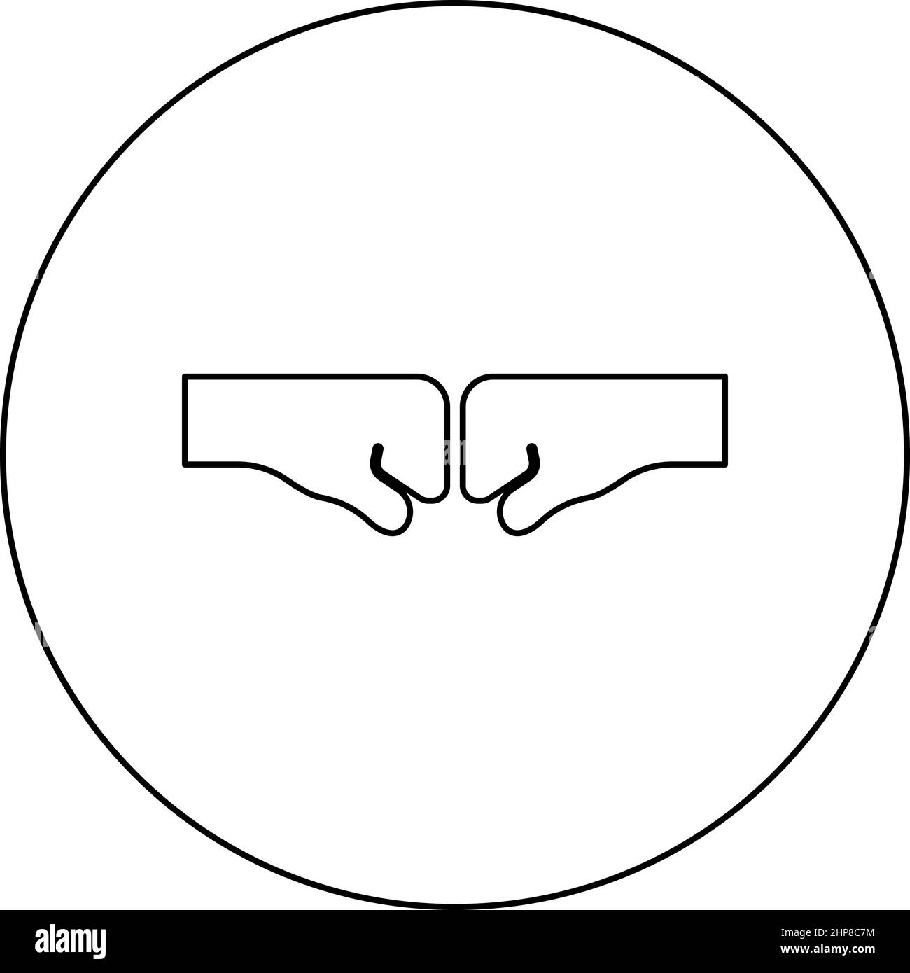 Black fist bump circle hi-res stock photography and images - Alamy