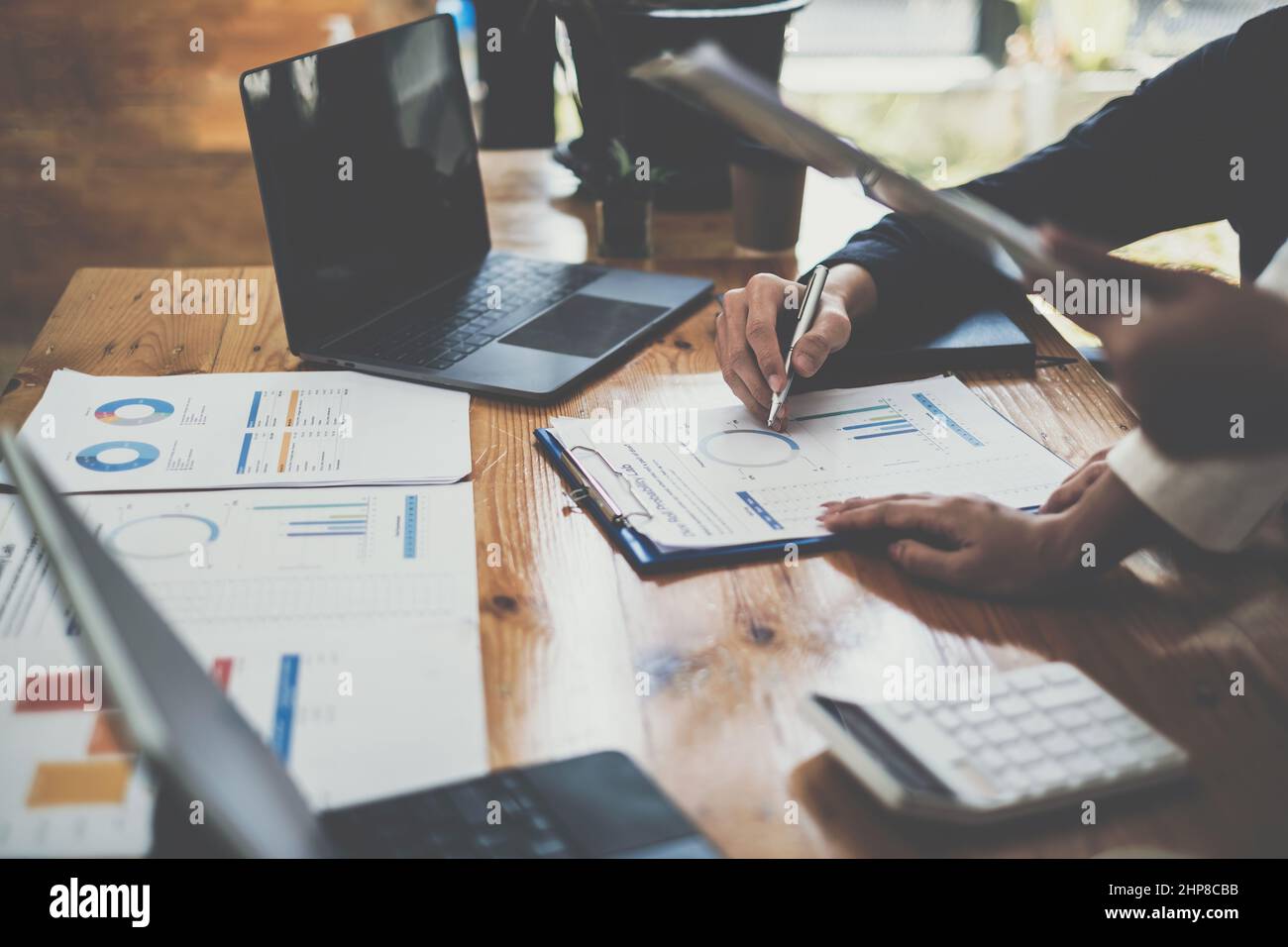 Image of Audit team working together and looking about transaction for ...