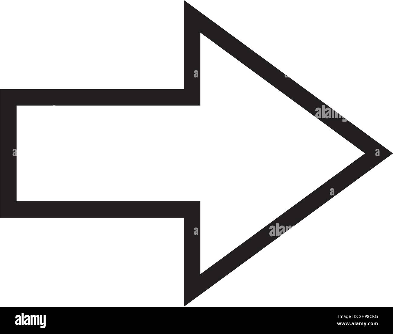 Arrow symbol shape vector icon outline stroke for creative graphic ...