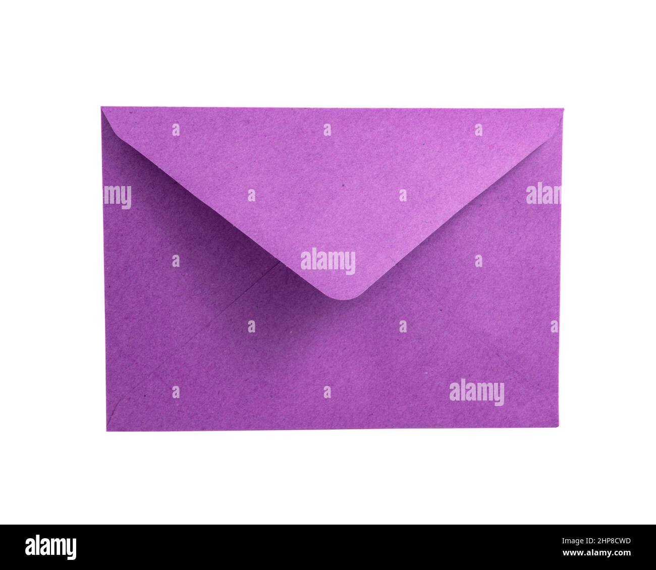 Craft violet paper envelope for mail isolated on the white background ...