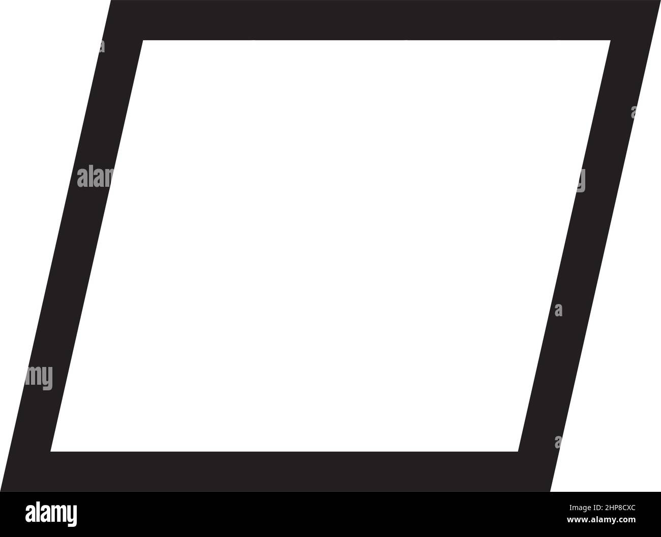 Parallelogram shape symbol vector icon outline stroke for creative ...