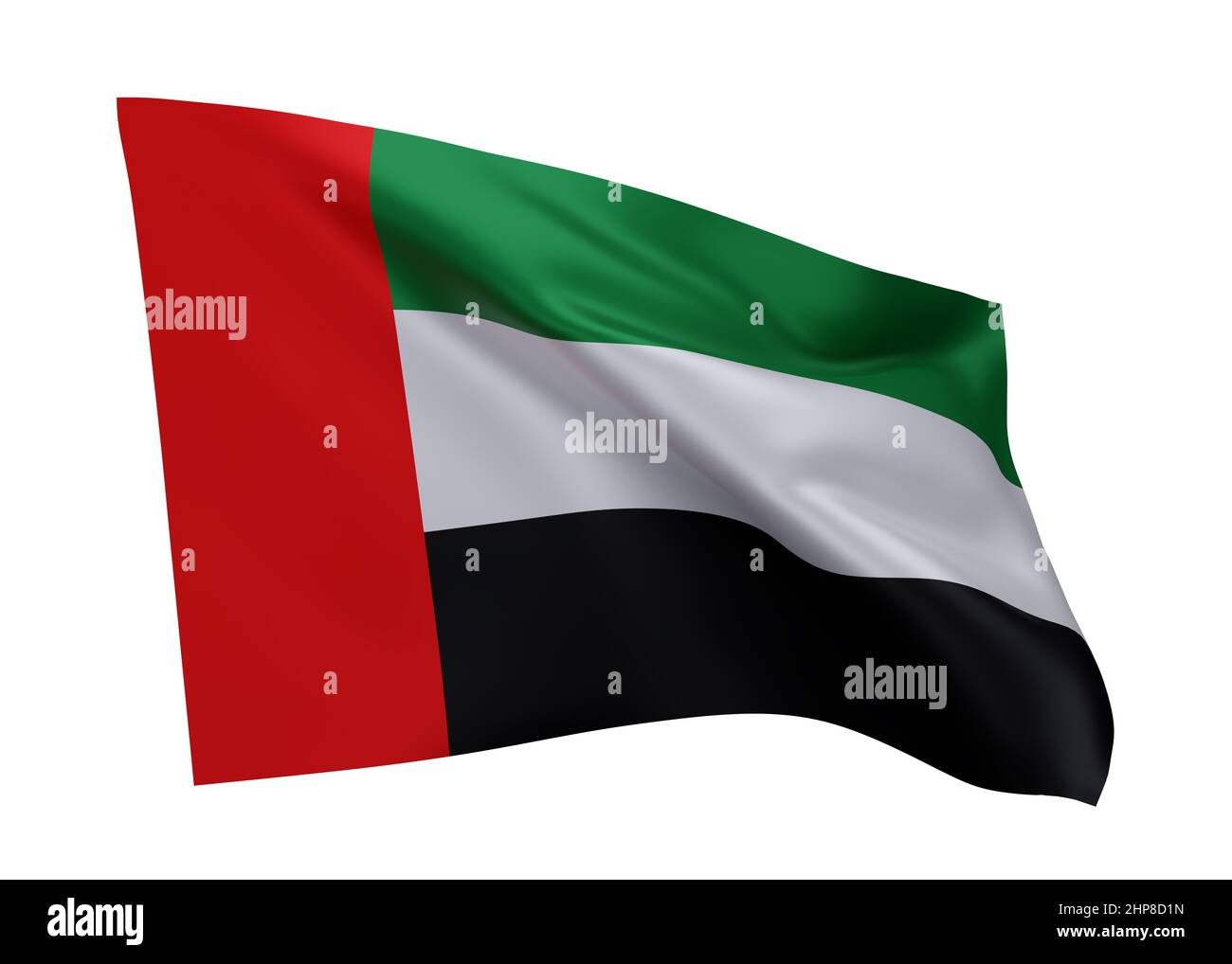 3d illustration flag of United Arab Emirates. United Arab Emirates high ...