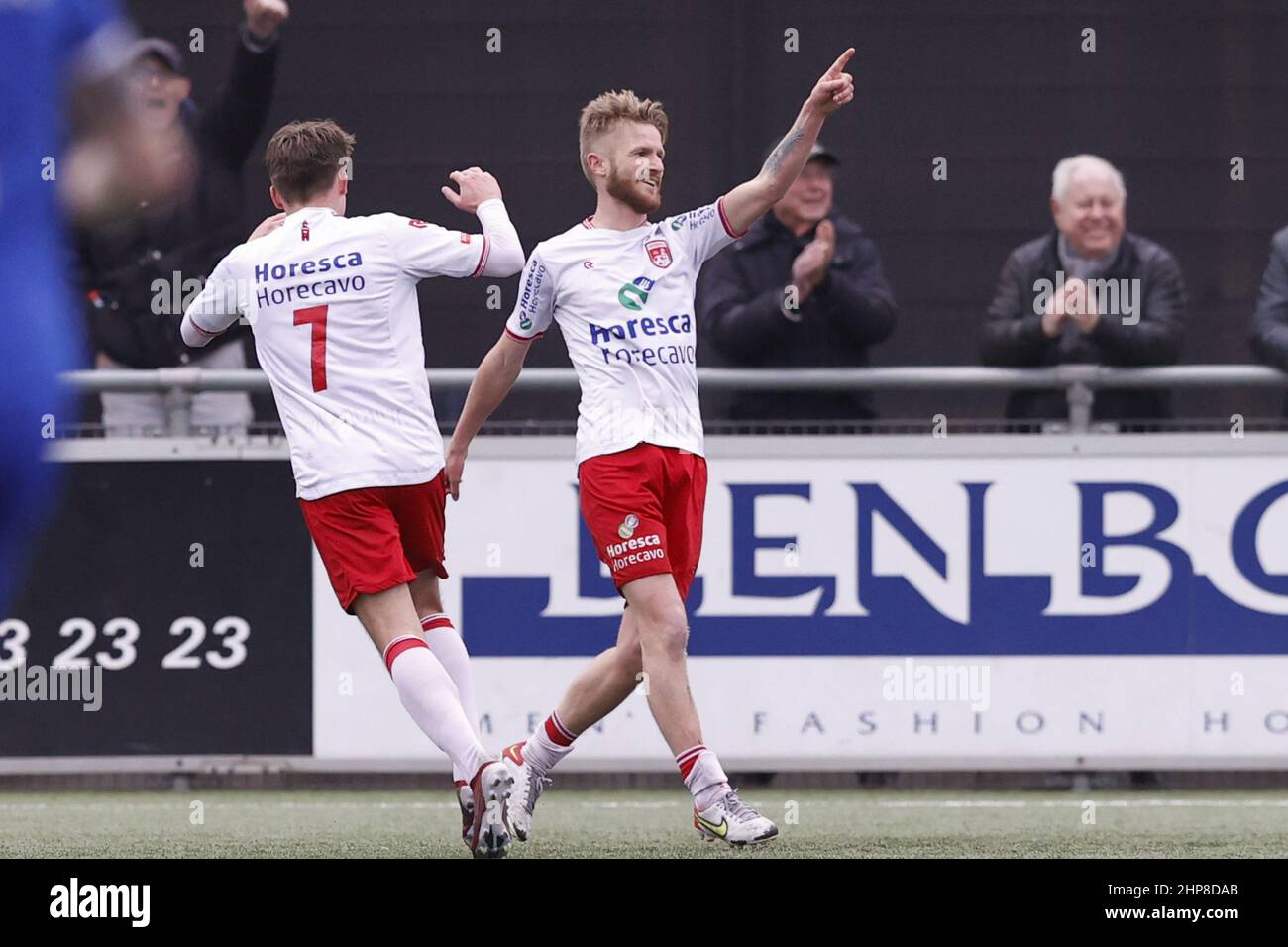 Noordwijk , 19-02-2022 , Sportpark Duinwetering , Dutch football ...