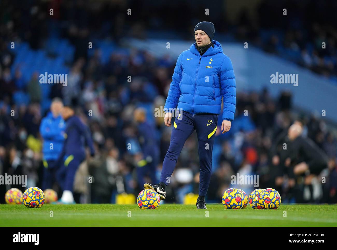 Tottenham Hotspur coach Ryan Mason during the warm up before the ...