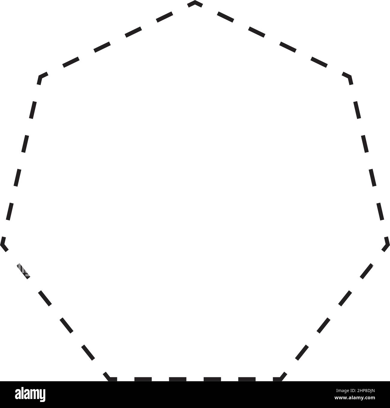 Heptagon Shape Dashed Symbol Vector Icon For Creative Graphic Design Ui