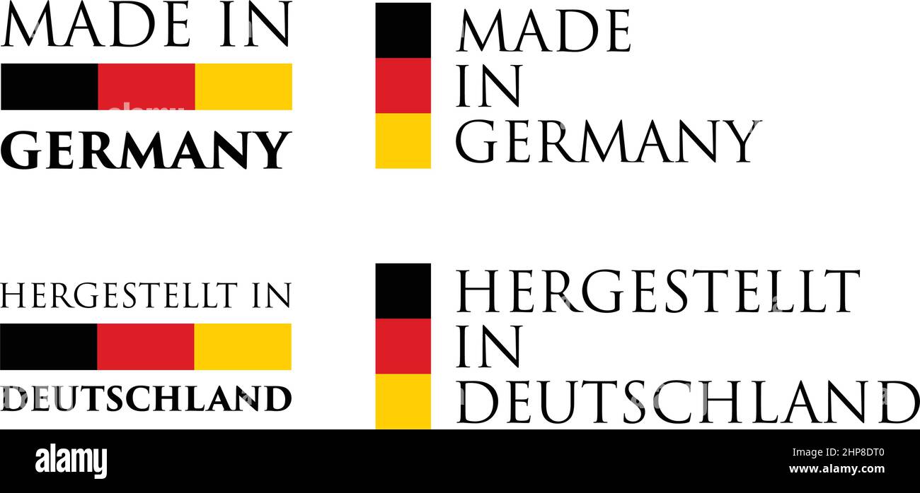 Simple Made in Germany / (german translation) label. Text with national ...