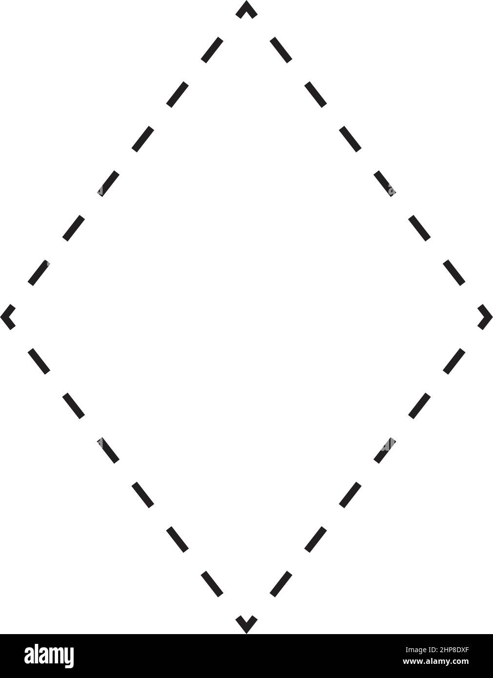 Rhombus symbol dashed shape vector icon for creative graphic design ui ...