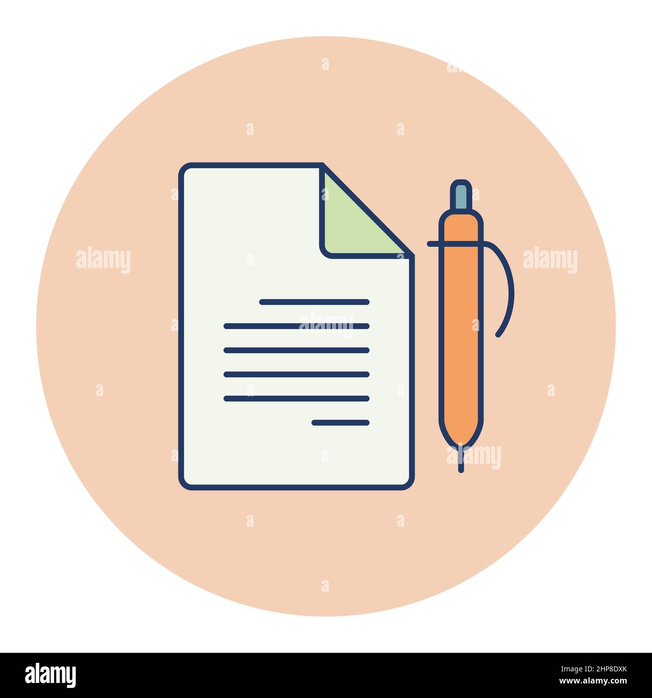 Contract Document With Pencil outline icon Stock Vector Image & Art - Alamy