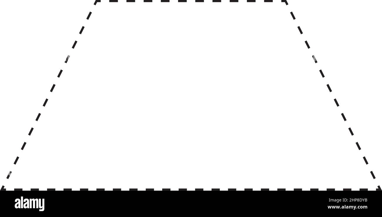 Trapezoid or Trapezium symbol dashed shape vector icon for creative ...