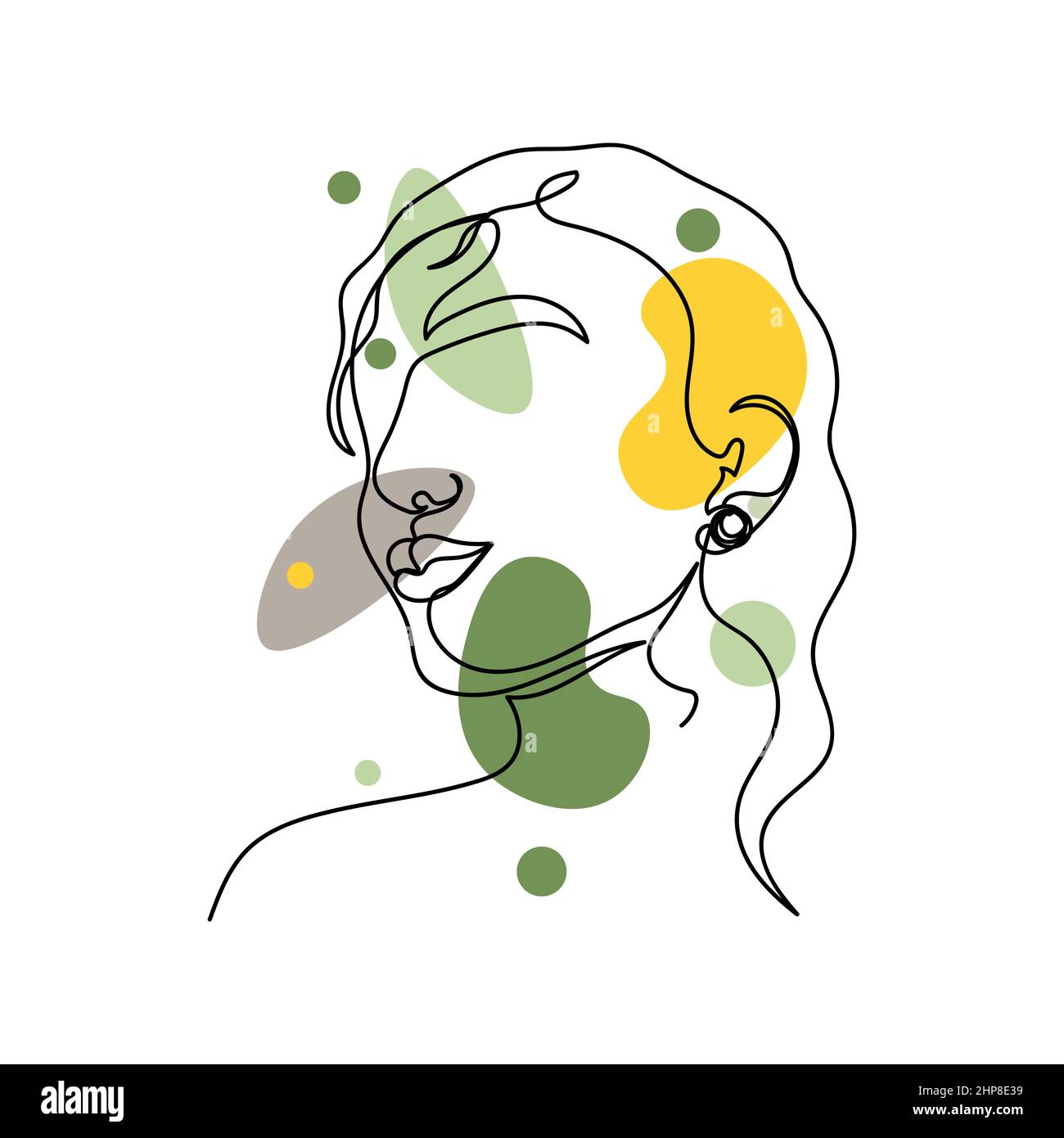 Vector Abstract Continuous One Single Simple Line Drawing Icon Of