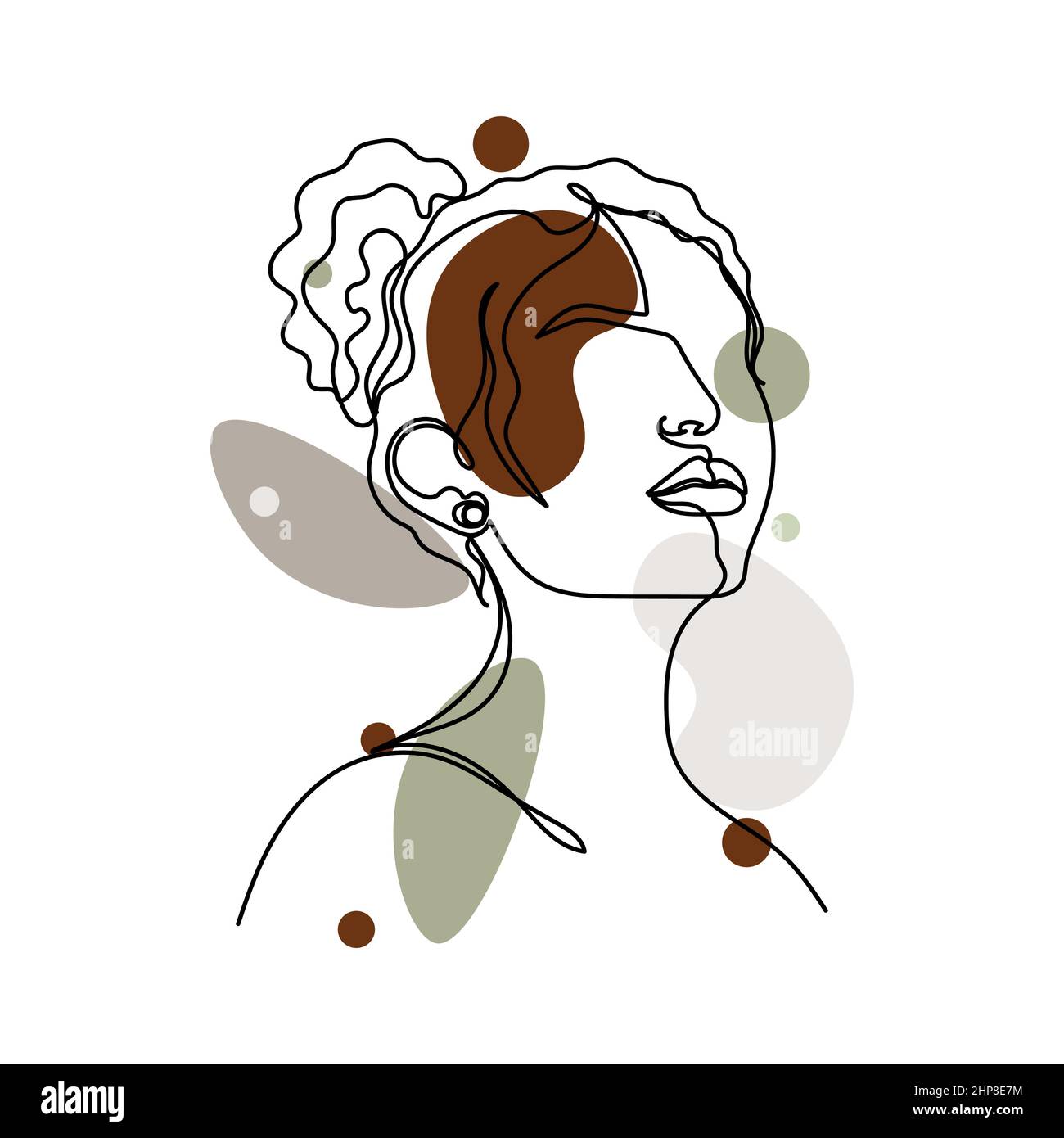 Vector Abstract Continuous One Single Simple Line Drawing Icon Of