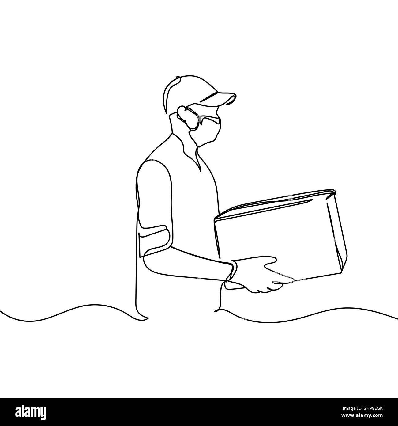 Line art icon delivery Stock Vector Images - Alamy