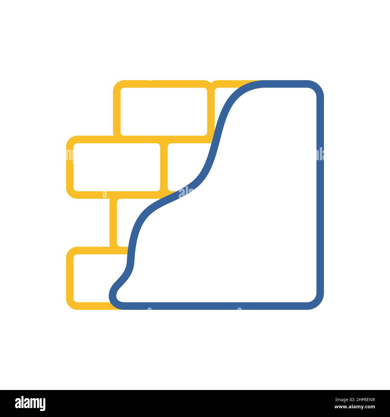 Brick wall with plaster or plastering icon Stock Vector Image & Art - Alamy