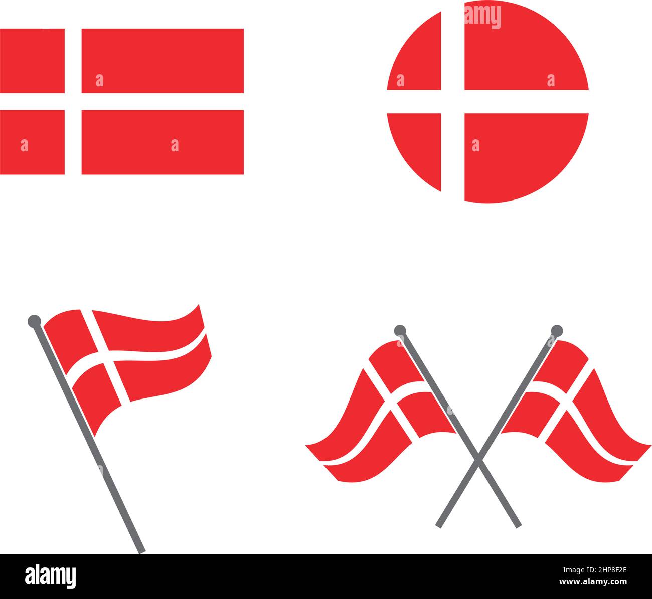 Danish flag icon vector Stock Vector Images - Alamy